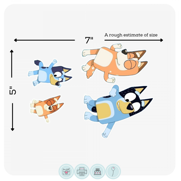 Dancing Bluey Mega Shapes | Edible Icing Images – Edible Cake Toppers